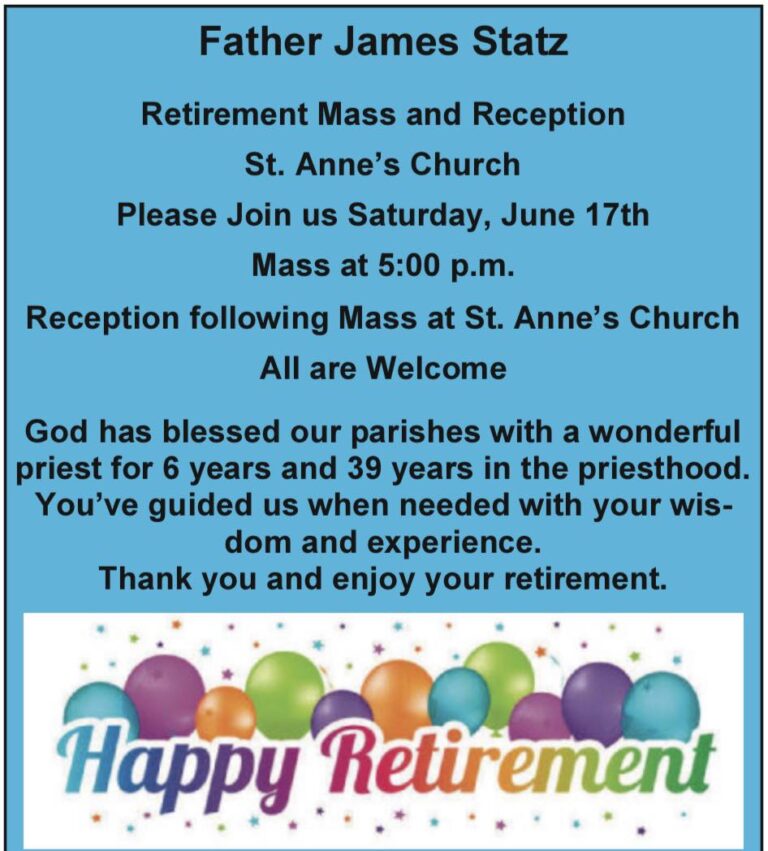 Fr. Statz Retirement Party – Holy Saints